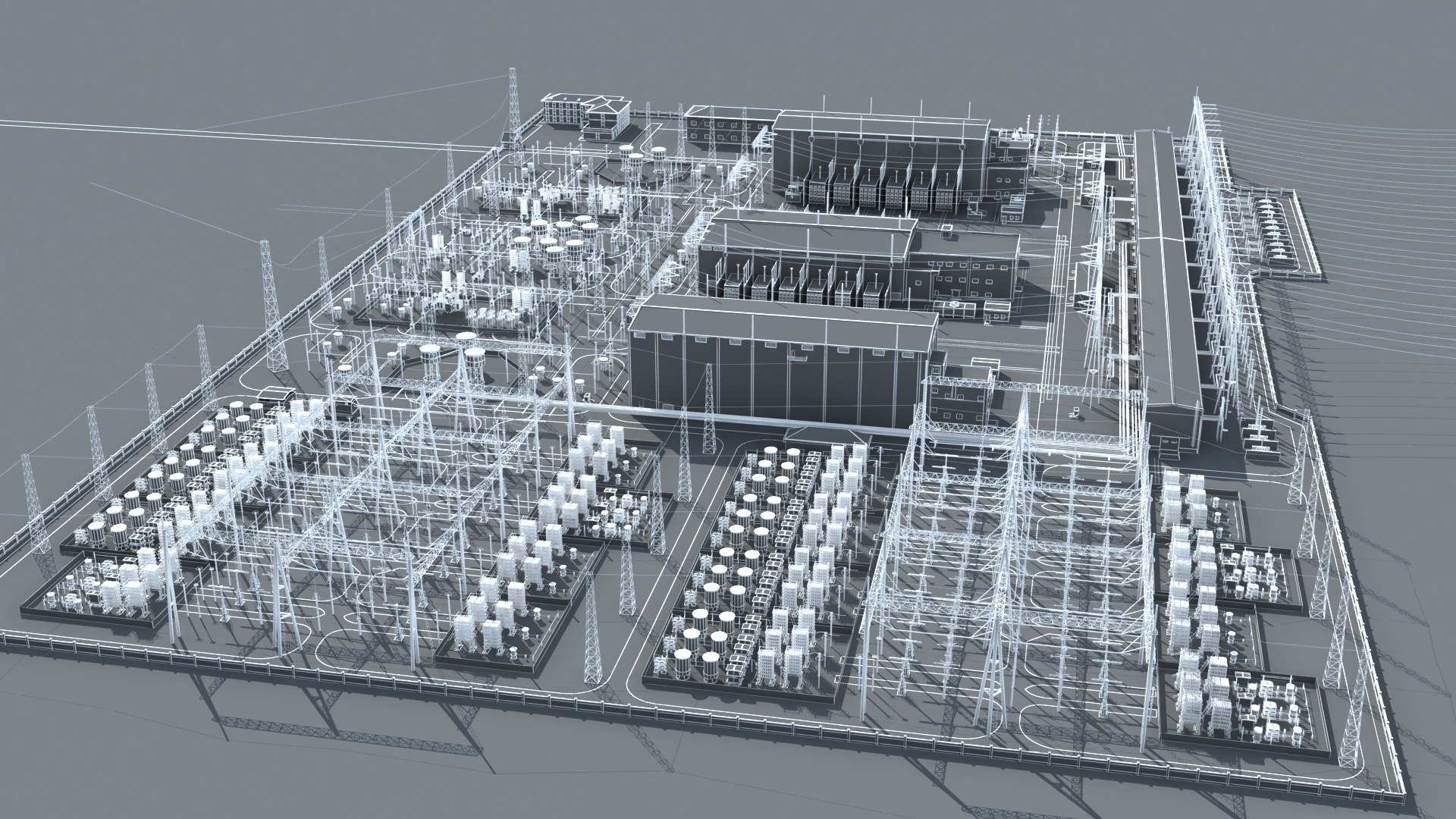 3D Substation Model - TurboSquid 2382217