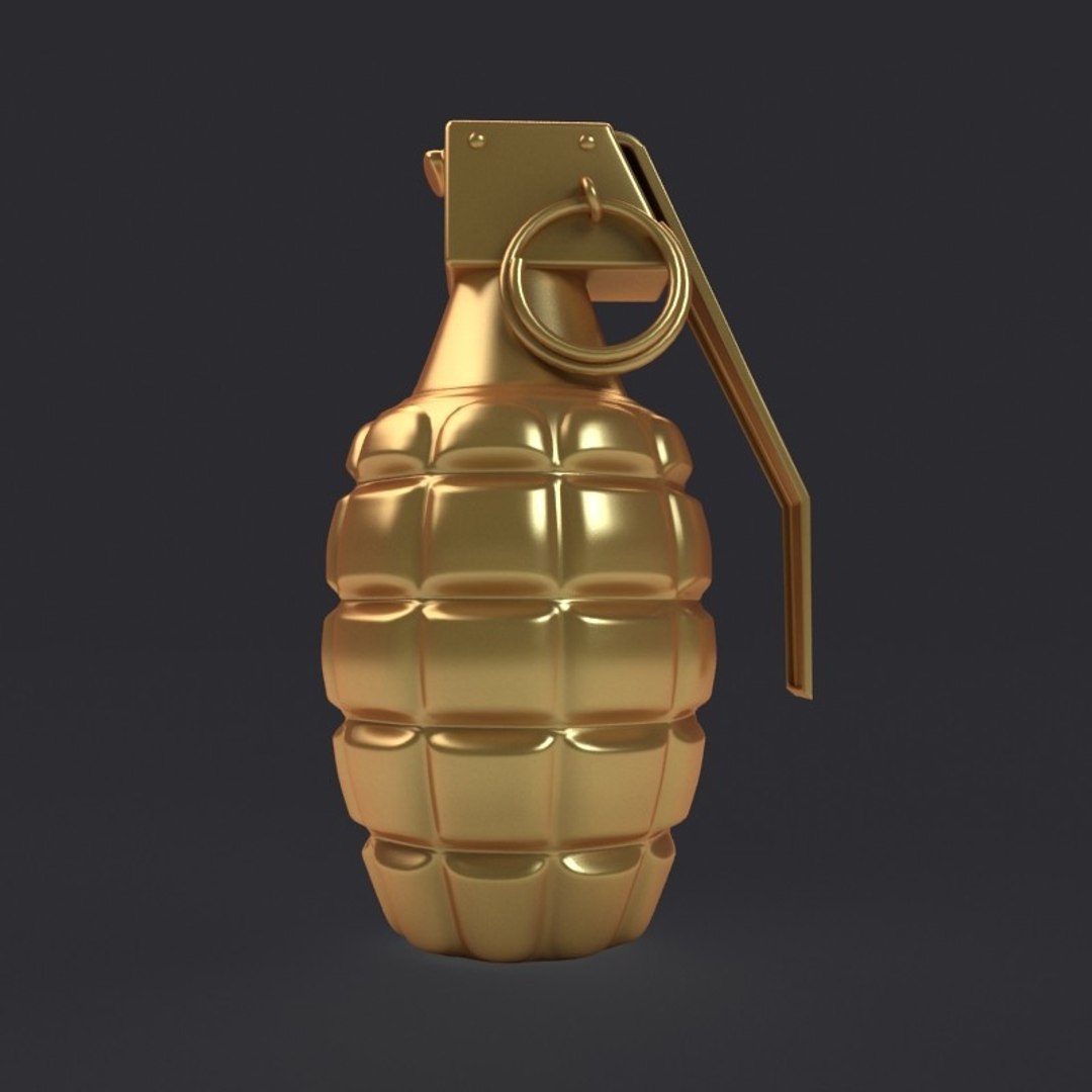 Golden Grenade 3d Model