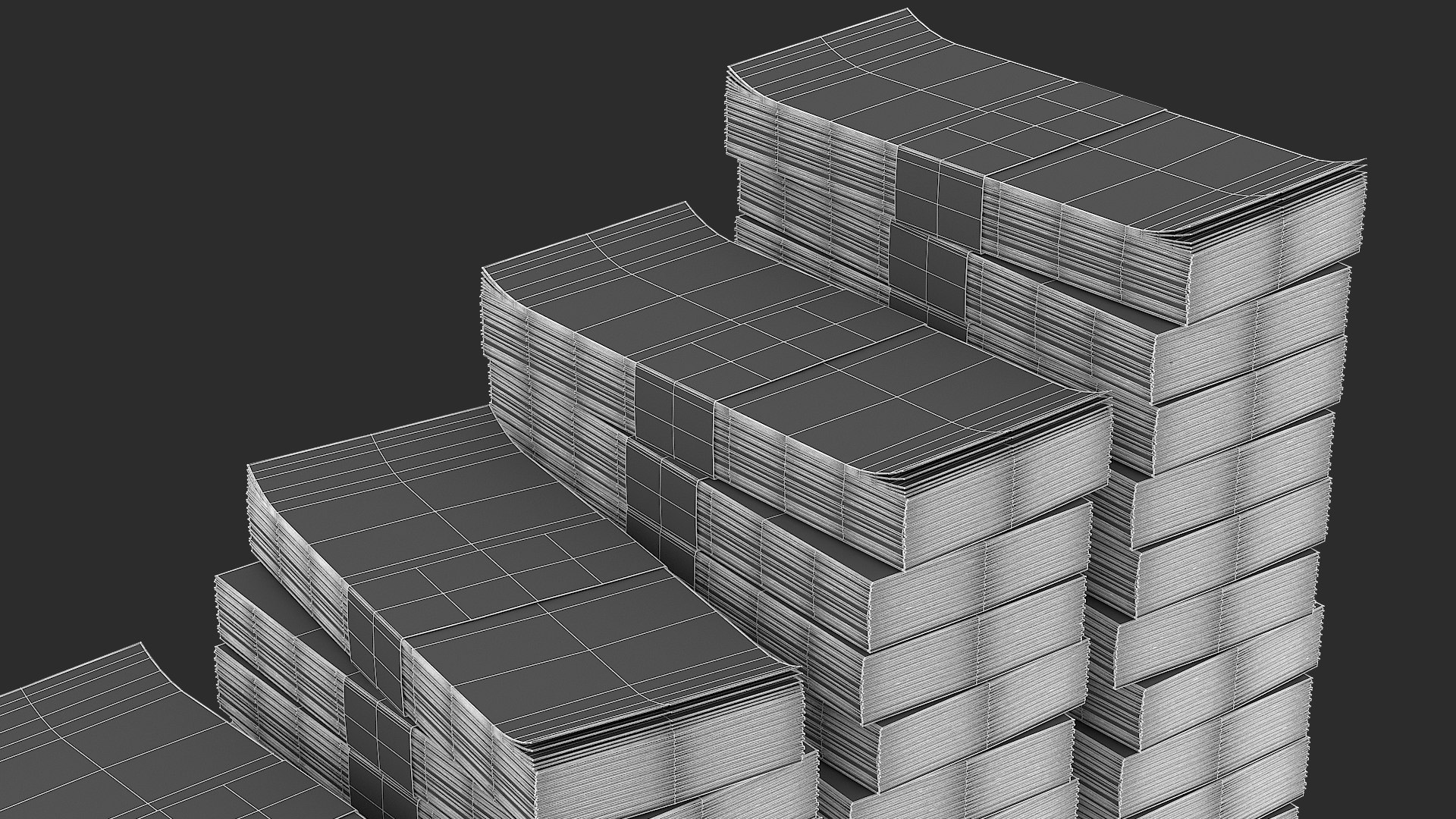 100 Dollar Bill Stepped Stacks 3D Model - TurboSquid 1972368