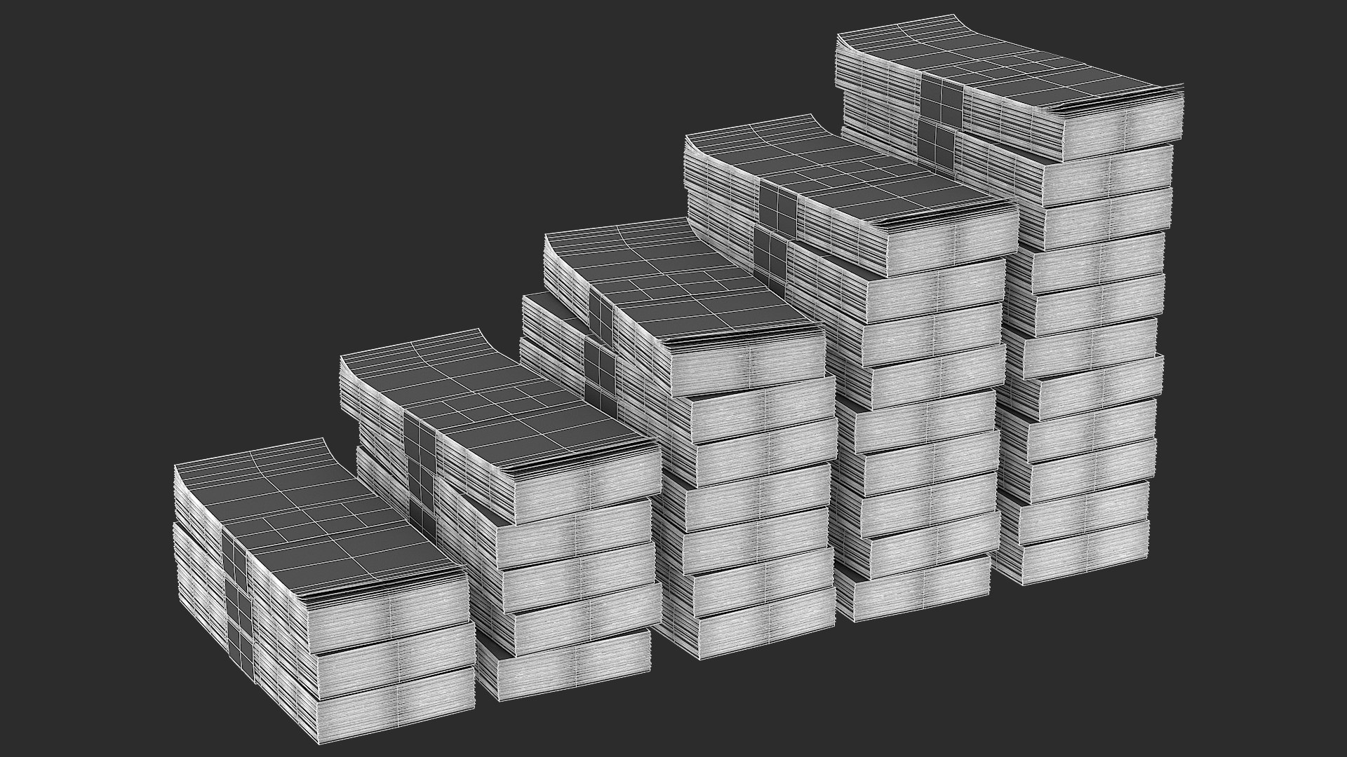 100 Dollar Bill Stepped Stacks 3D Model - TurboSquid 1972368