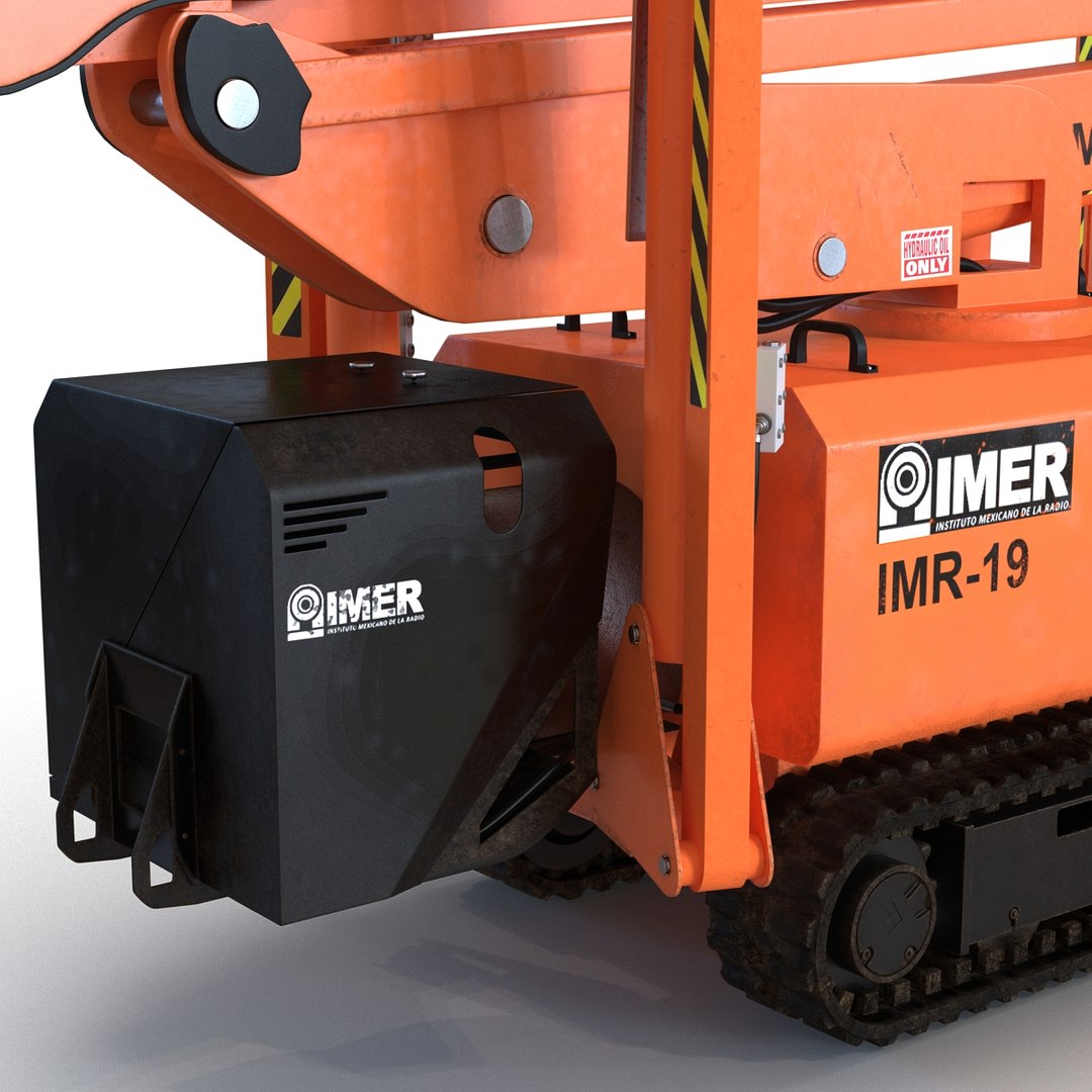 3d Telescopic Boom Lift Orange Model