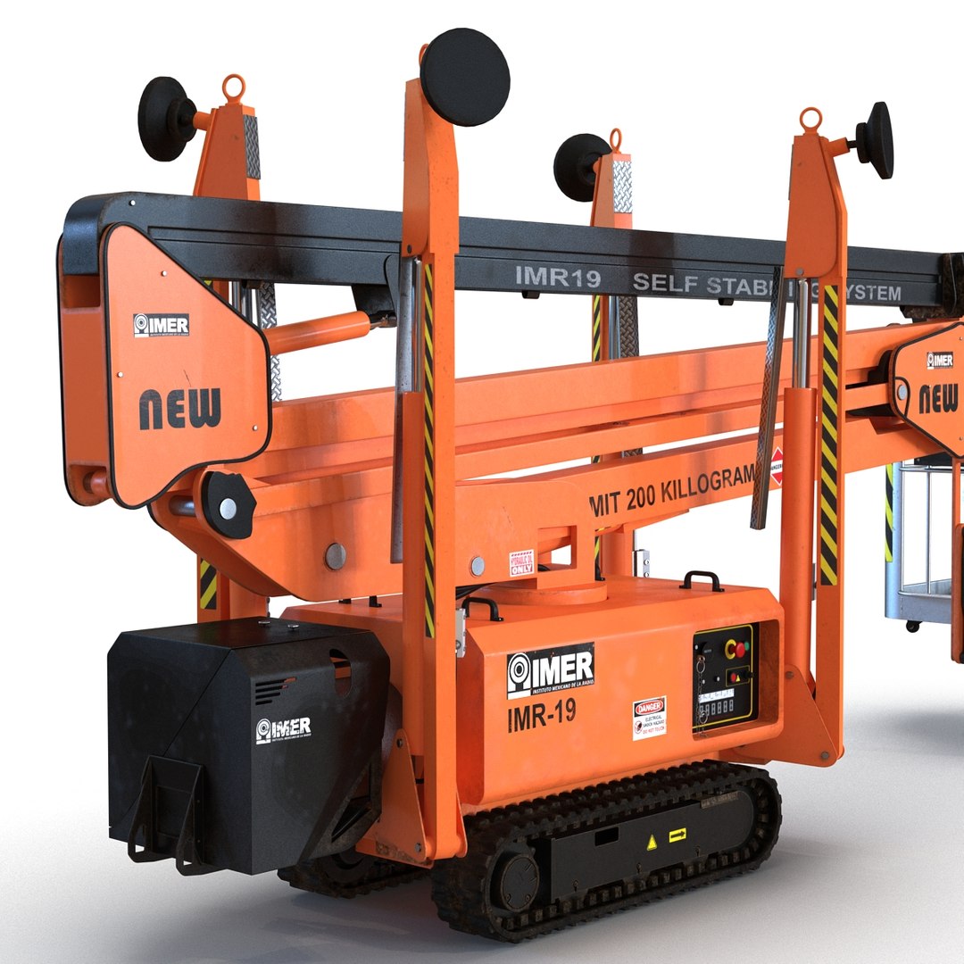 3d Telescopic Boom Lift Orange Model