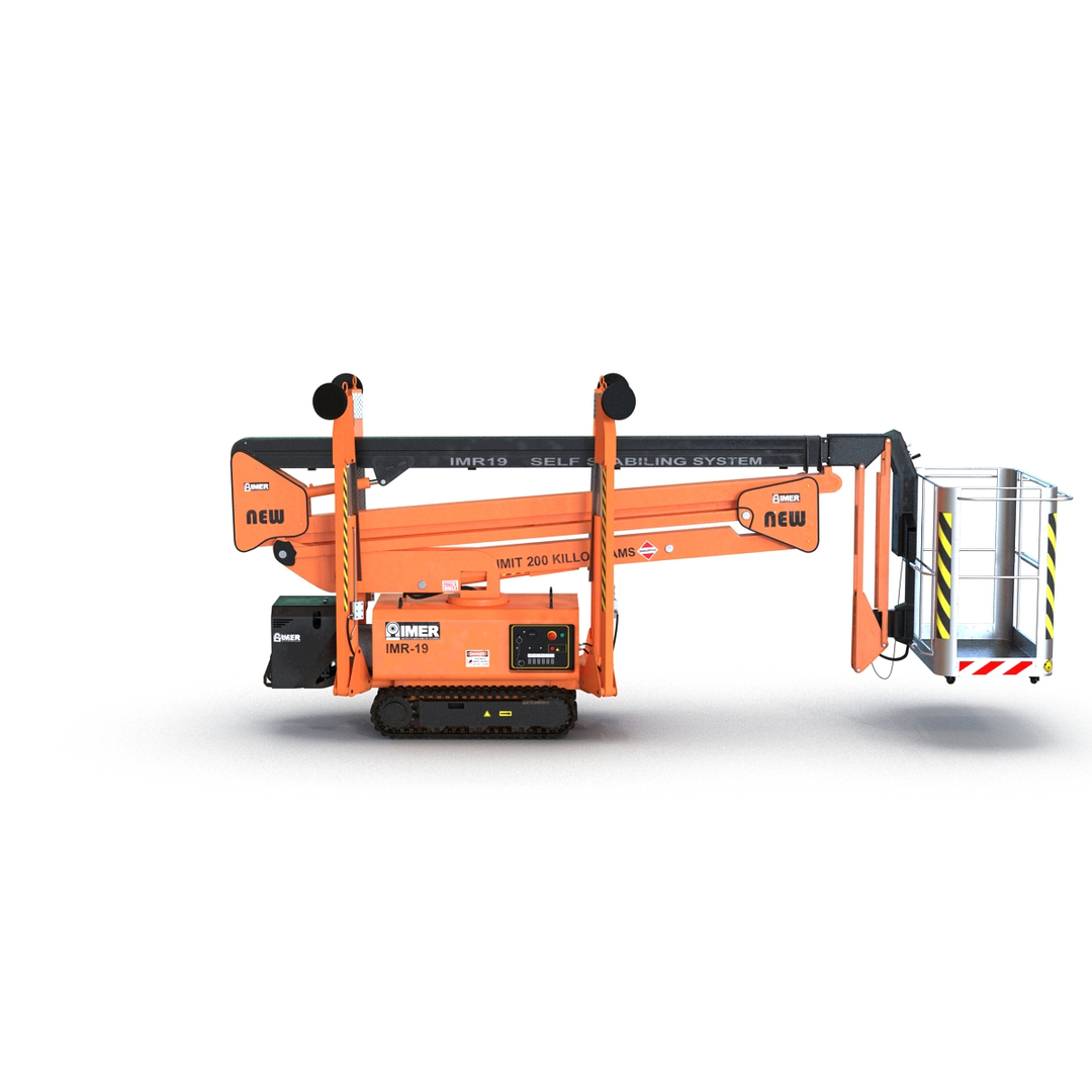3d Telescopic Boom Lift Orange Model