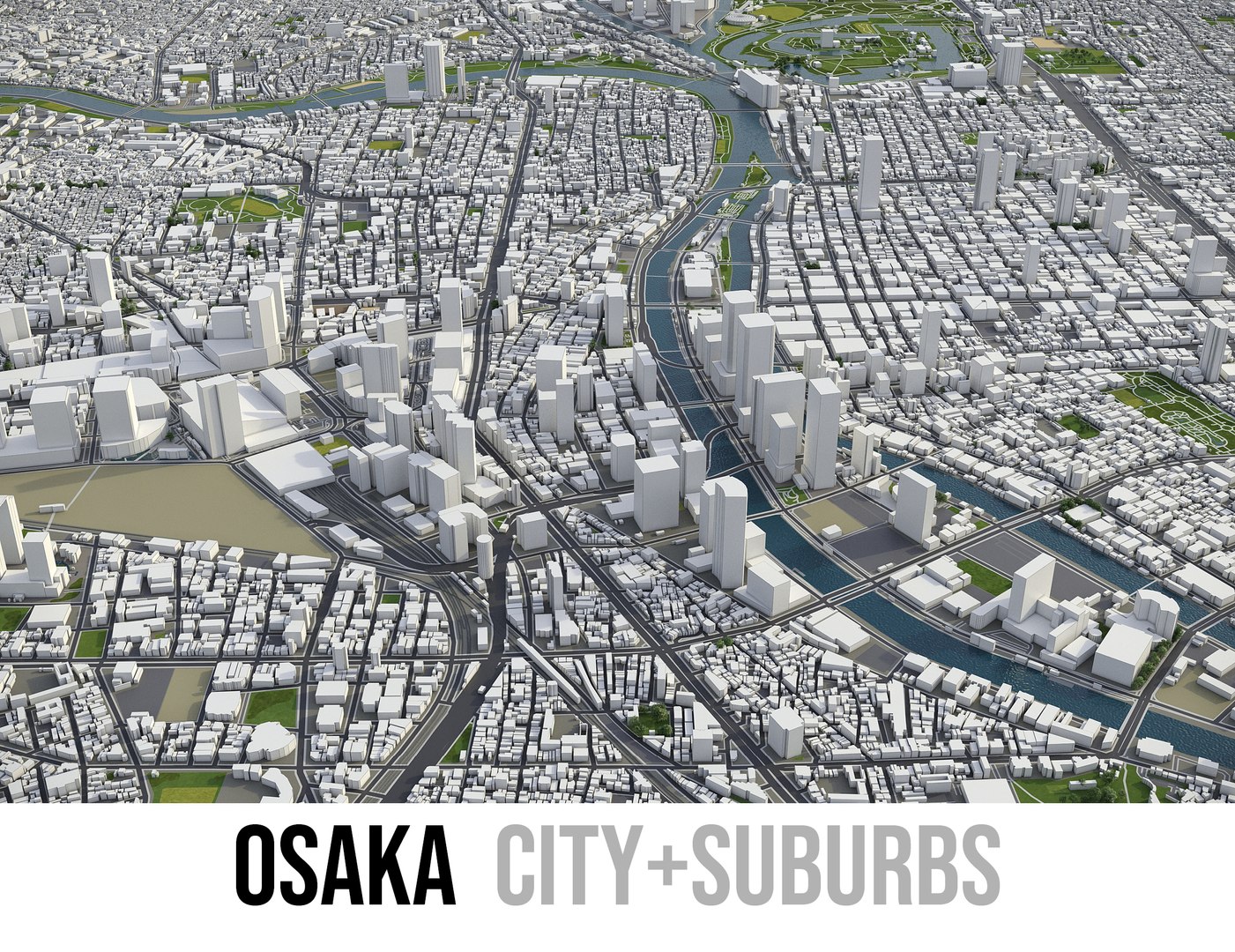City Osaka Surrounding - Model - TurboSquid 1408887