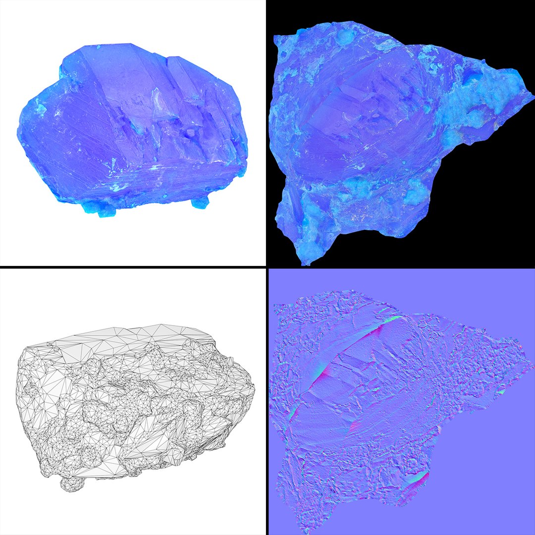 Blue Salt Crystal 3D - TurboSquid 1219892