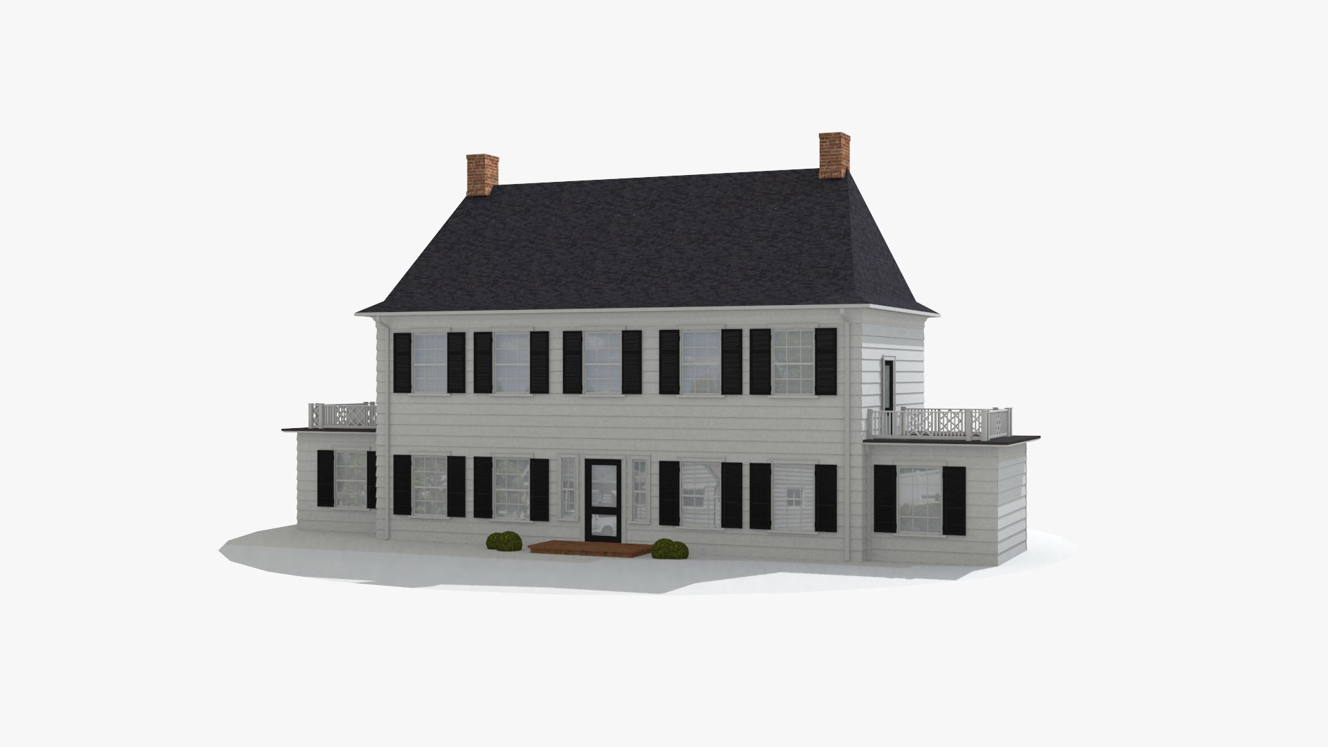 Traditional American Colonial House 3D Model - TurboSquid 2027454