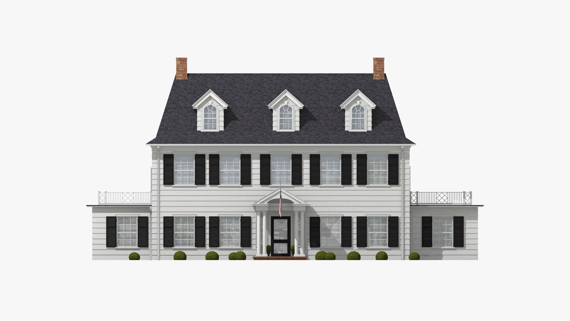 Traditional American Colonial House 3D Model - TurboSquid 2027454