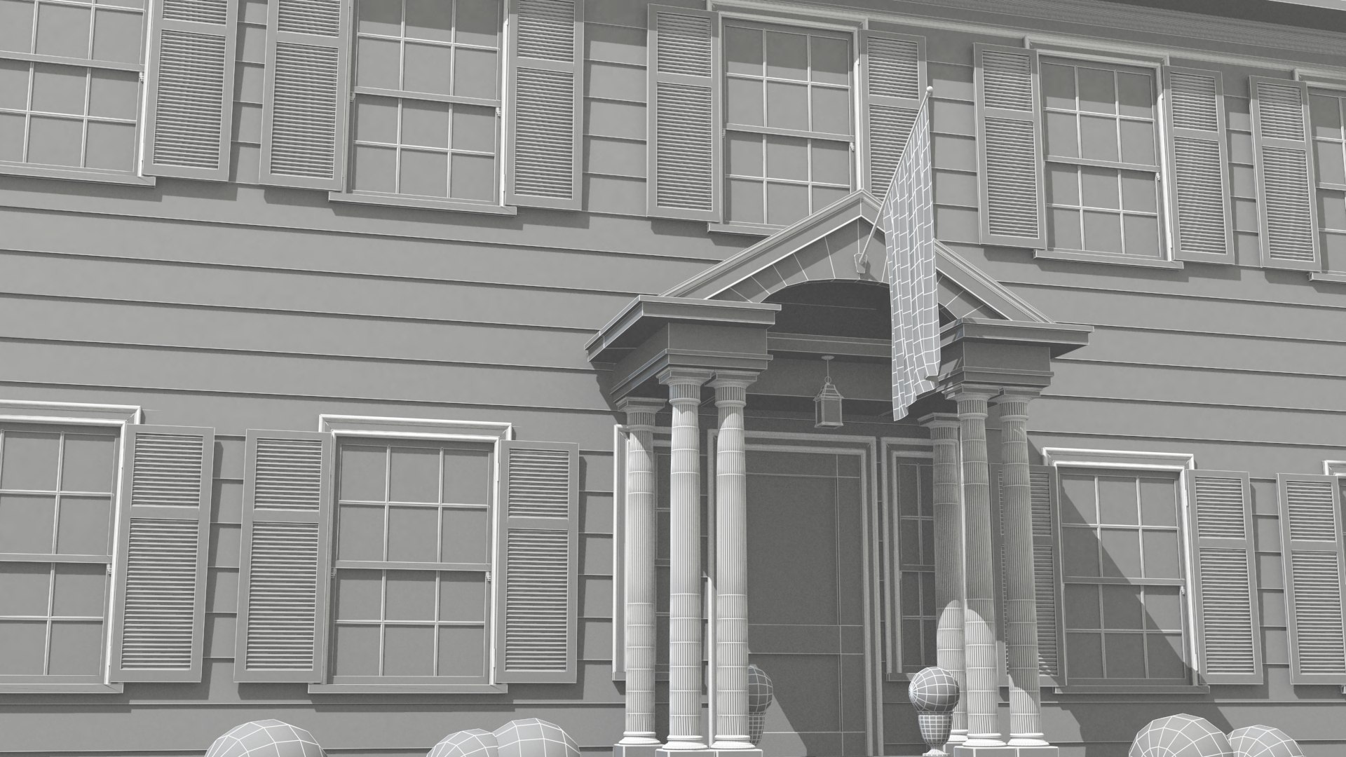 Traditional American Colonial House 3D Model - TurboSquid 2027454