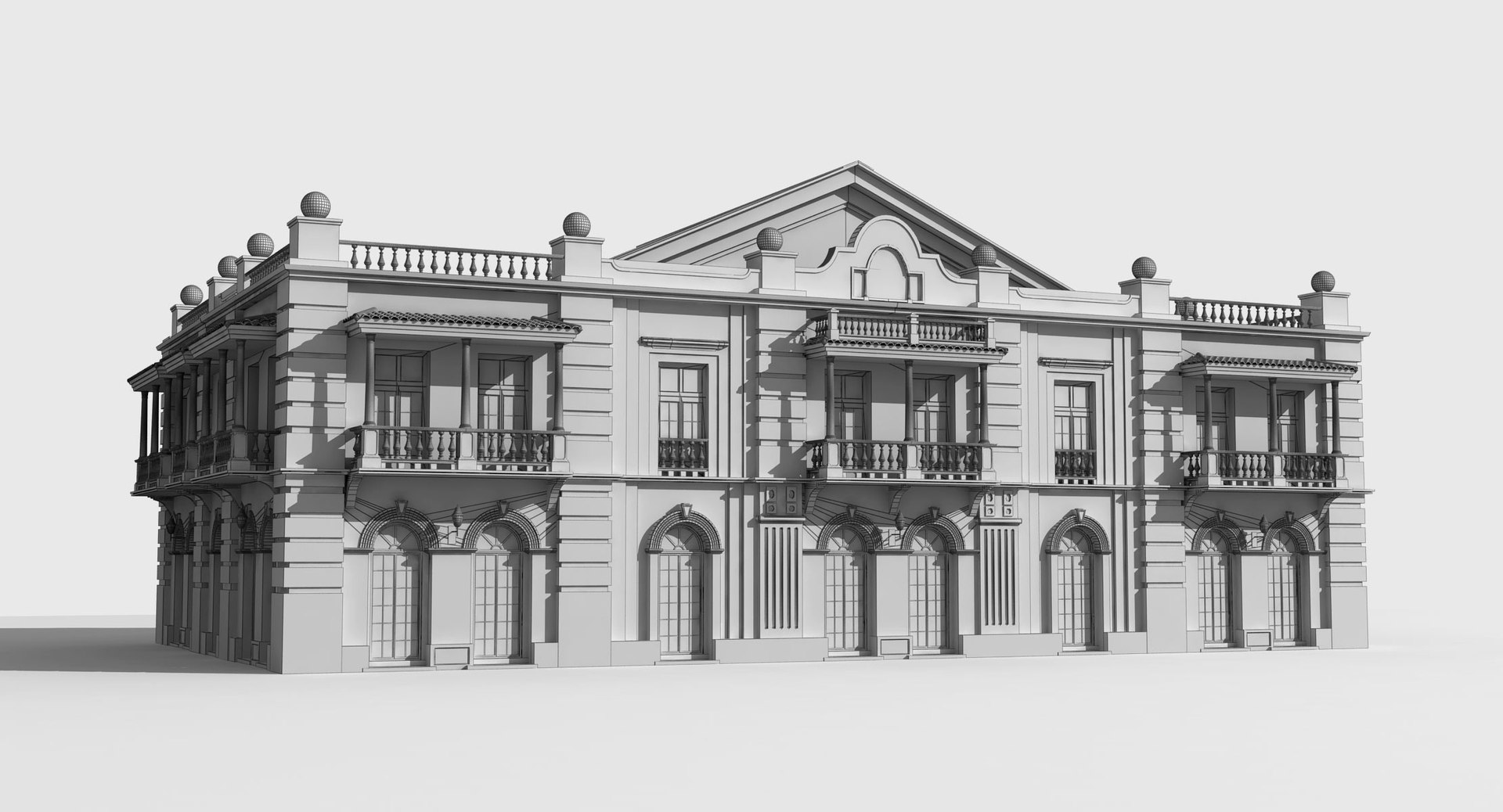 Mansion Residential Building 3d Model