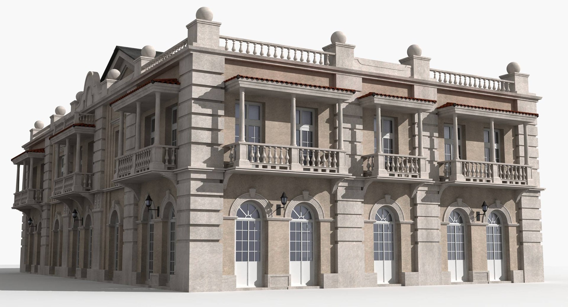 Mansion Residential Building 3d Model