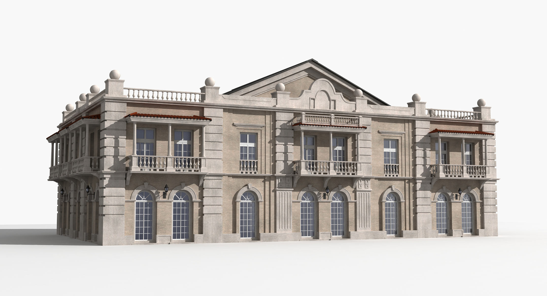 mansion residential building 3d model