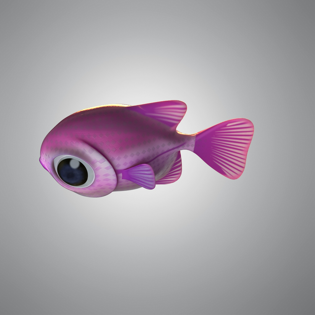 cartoon loran fish 3d model