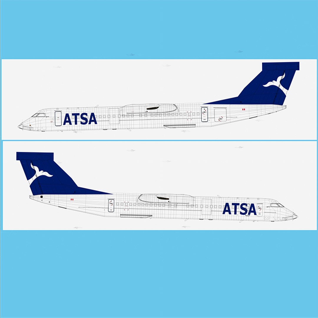 3D model ATSA Airlines Bombardier DHC-8 Q400 Dash 8 L1573 - TurboSquid ...