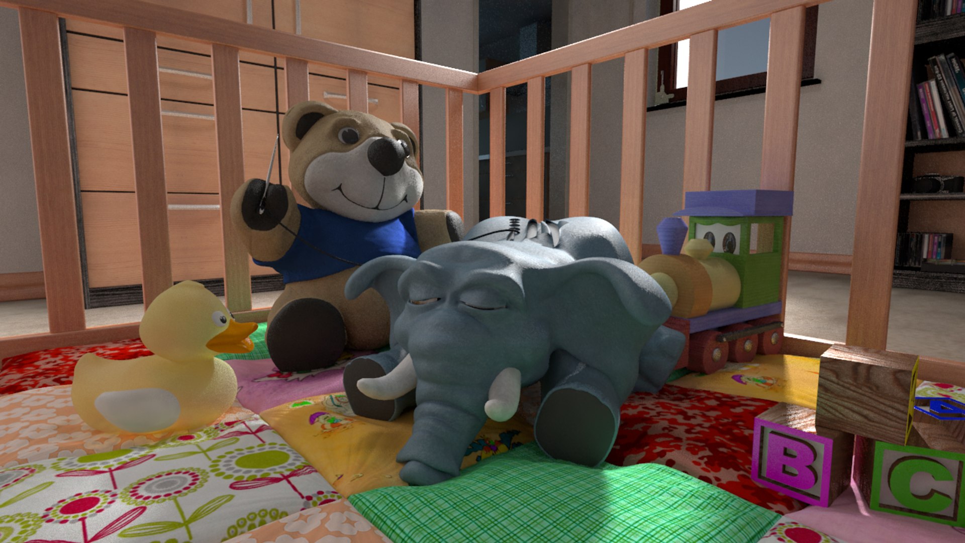 Cute Scene 3d Model
