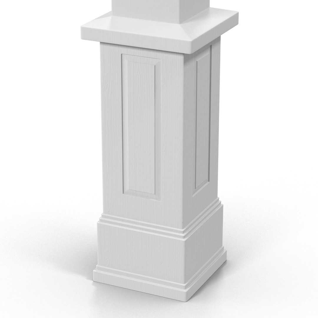 3d Smooth Modern Column Capital