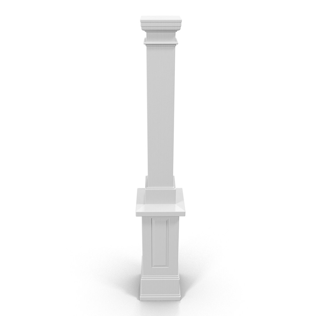 3d Smooth Modern Column Capital