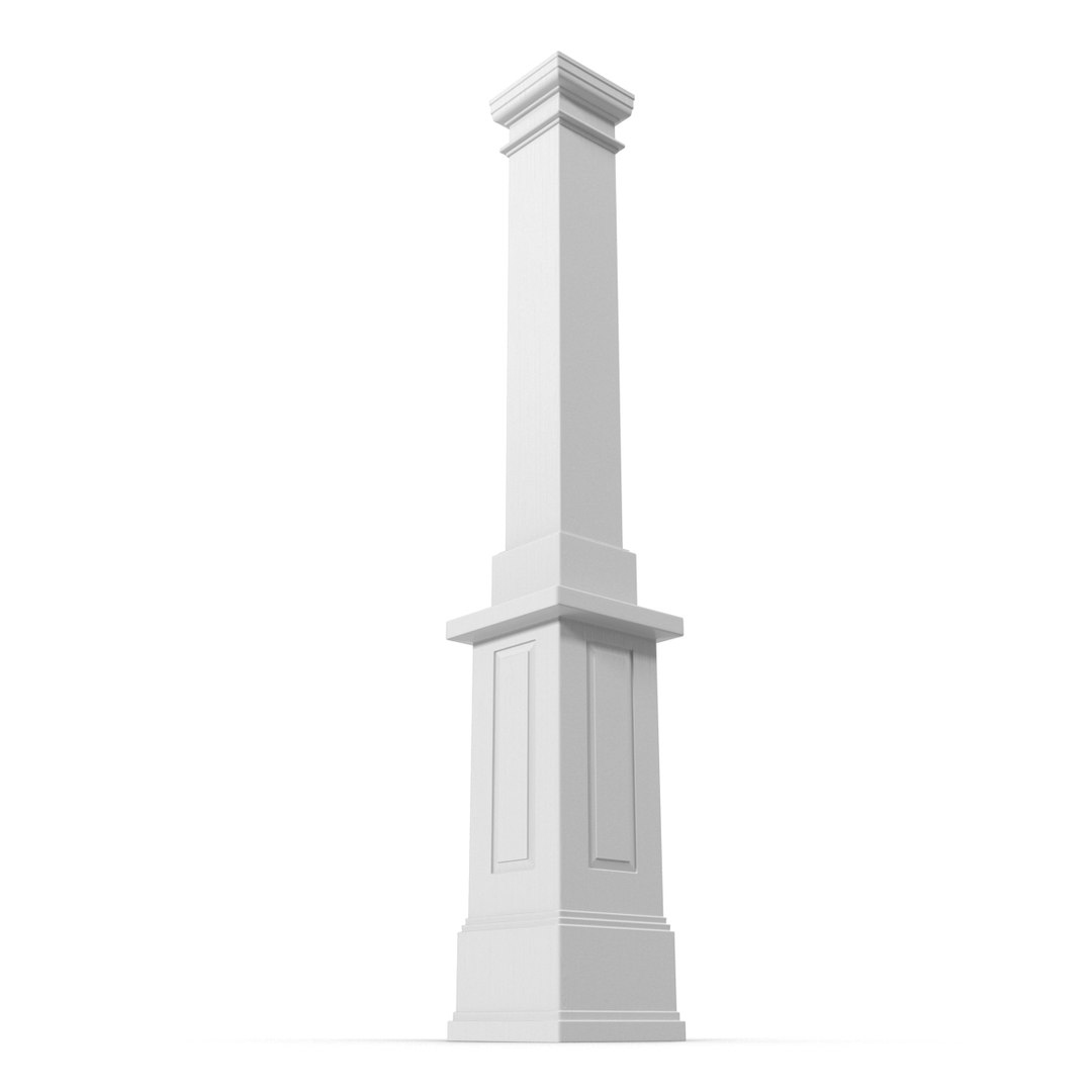 3d Smooth Modern Column Capital