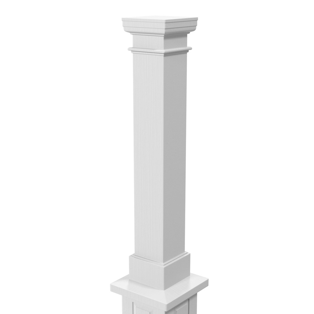3d Smooth Modern Column Capital