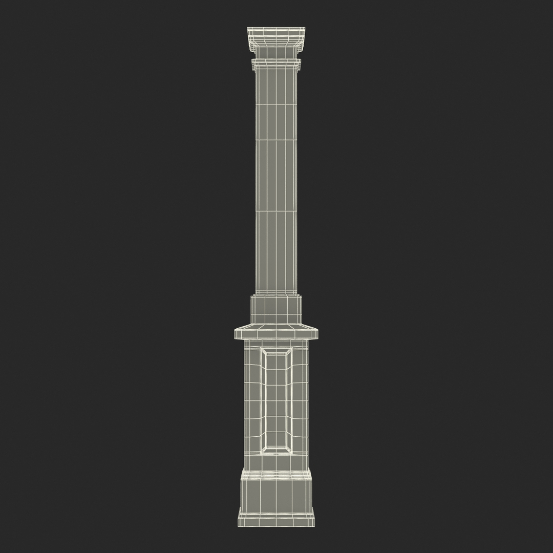 3d Smooth Modern Column Capital