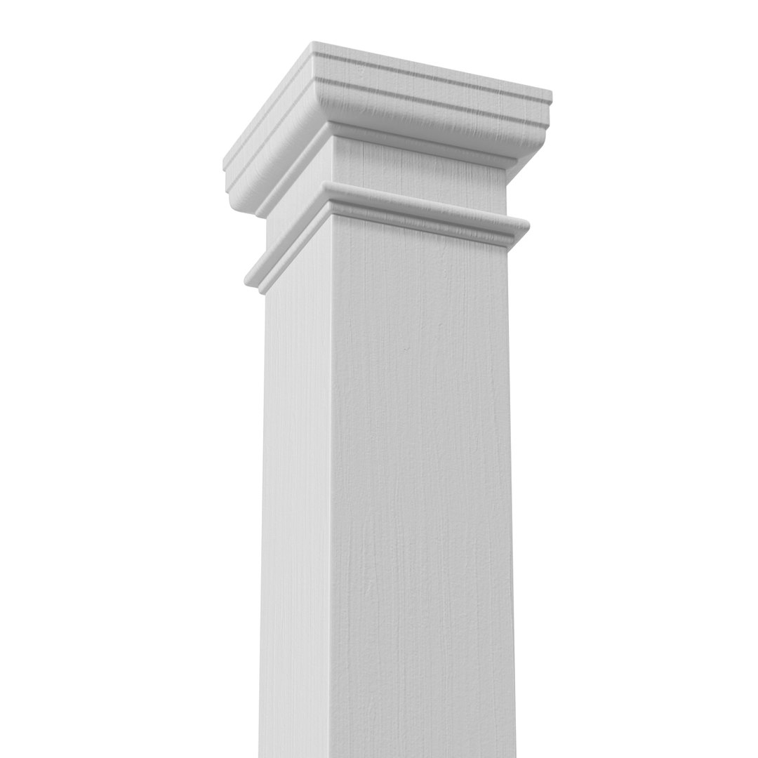 3d Smooth Modern Column Capital