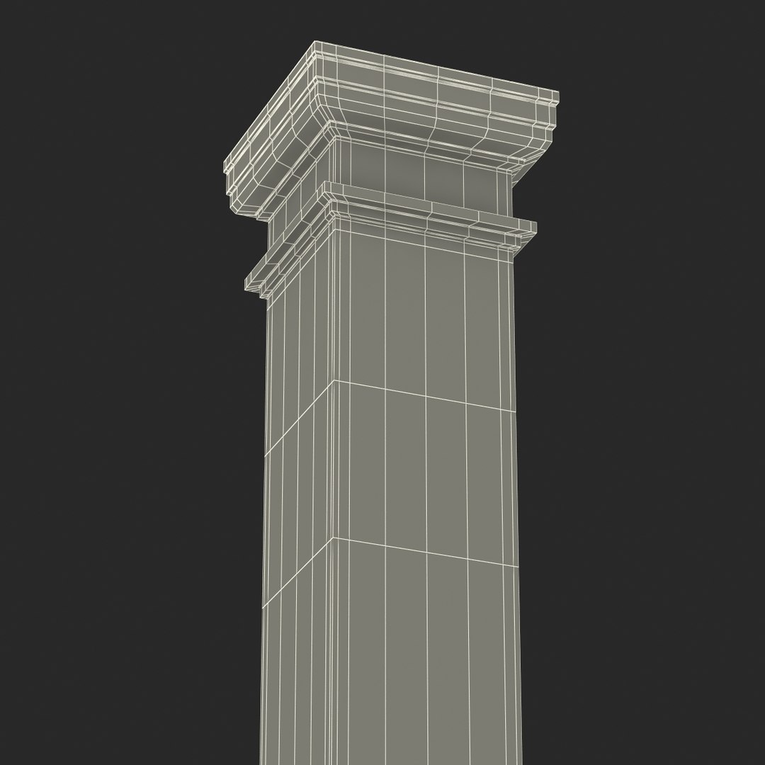 3d Smooth Modern Column Capital