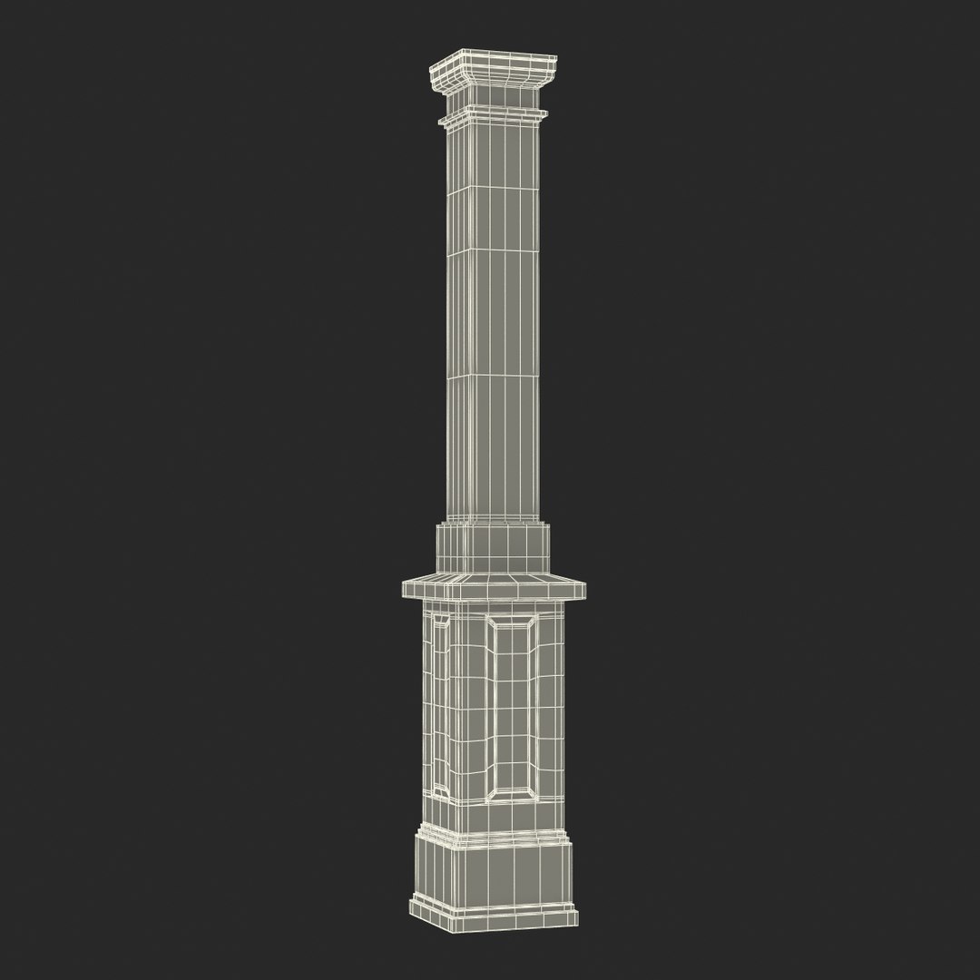 3d Smooth Modern Column Capital