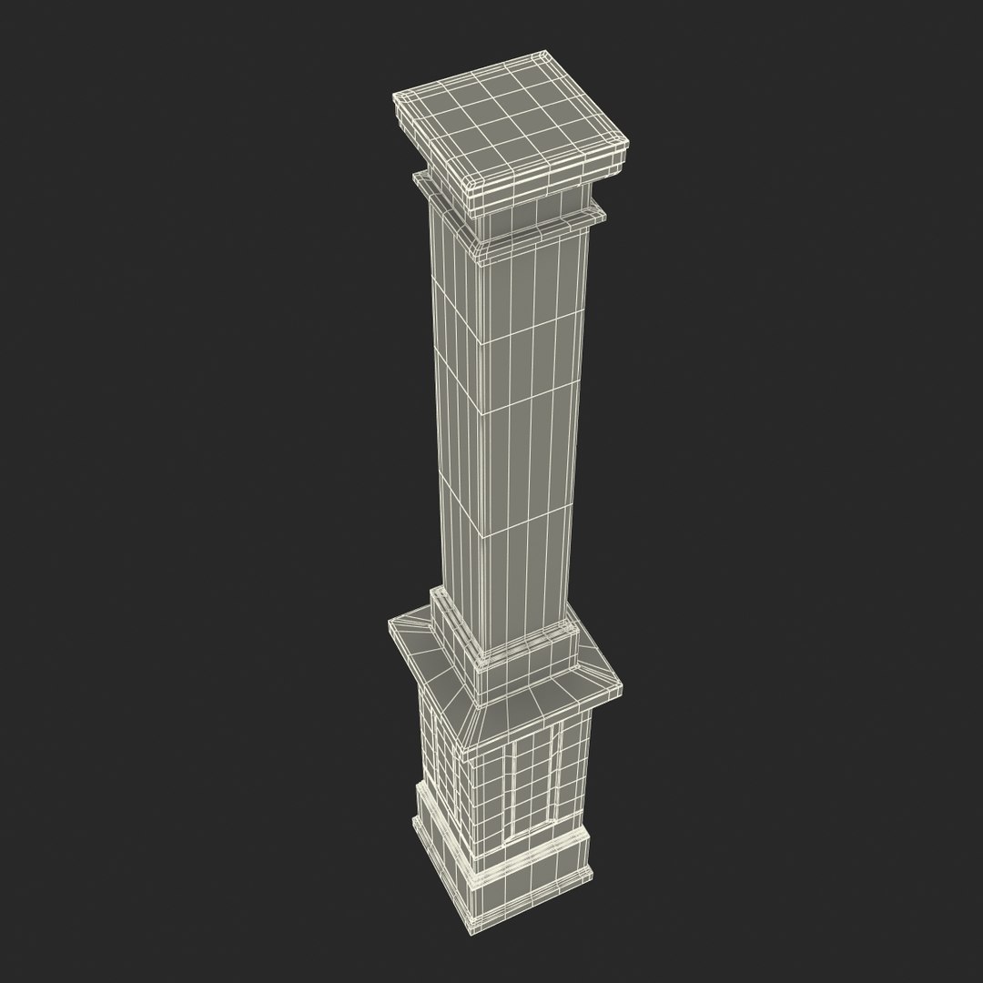 3d Smooth Modern Column Capital
