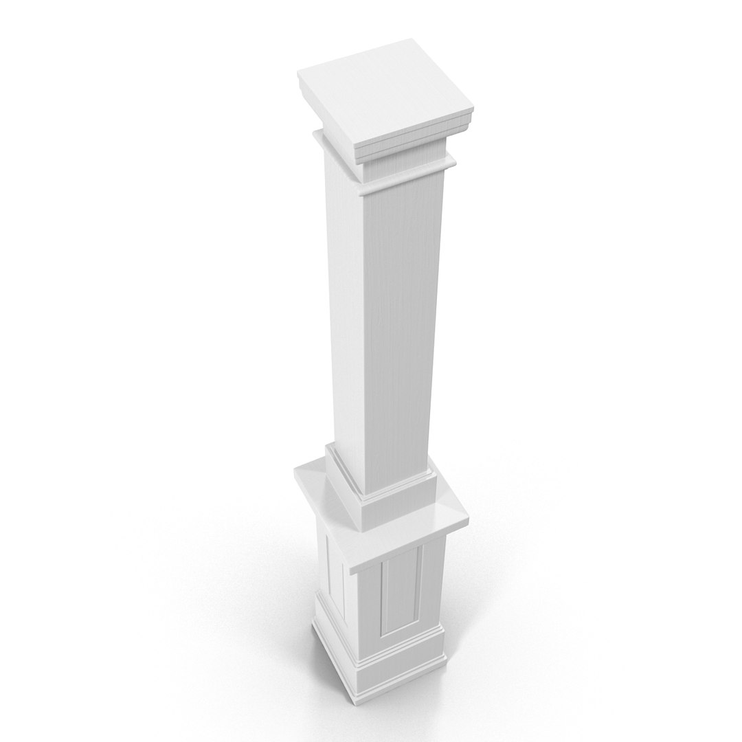 3d Smooth Modern Column Capital