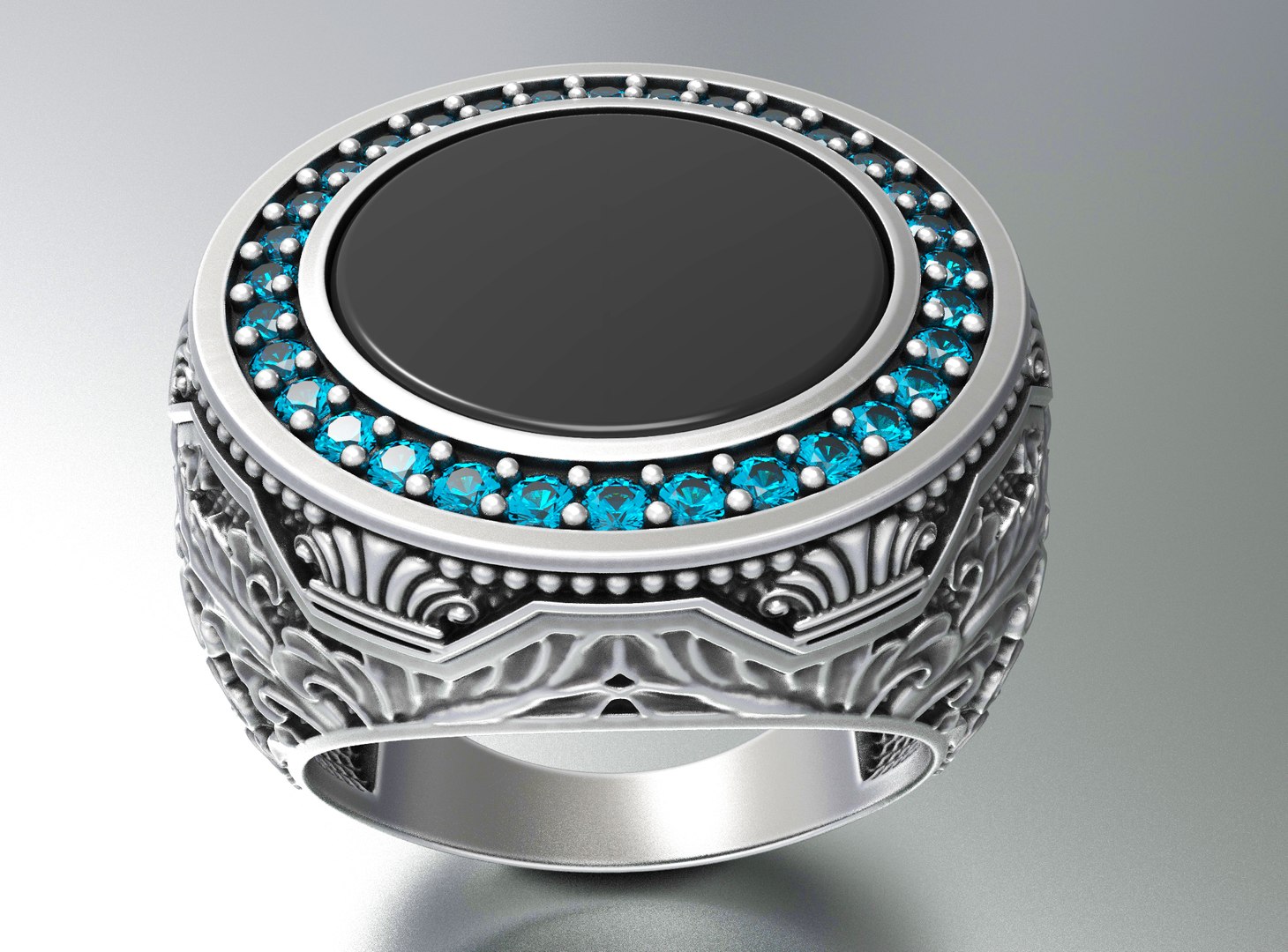 3D Fashion Men Ring Gemstone - TurboSquid 1976386