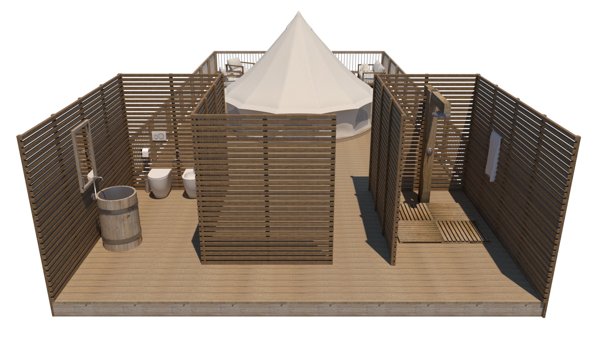 Canvas Glamping Bell Tent 3D - TurboSquid 2185608