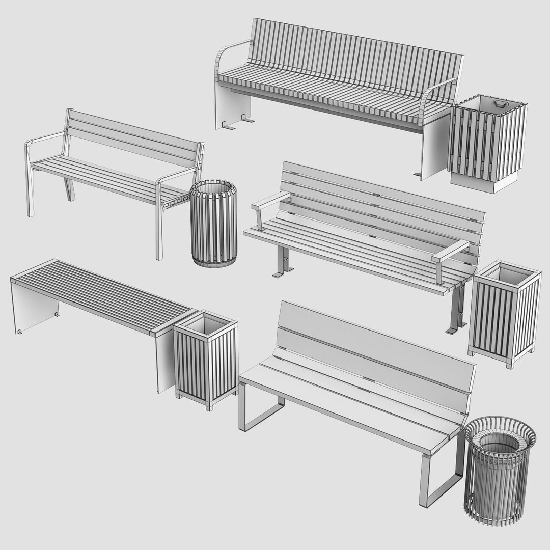 Outdoor Benches Nola 1 3D Model - TurboSquid 1811128