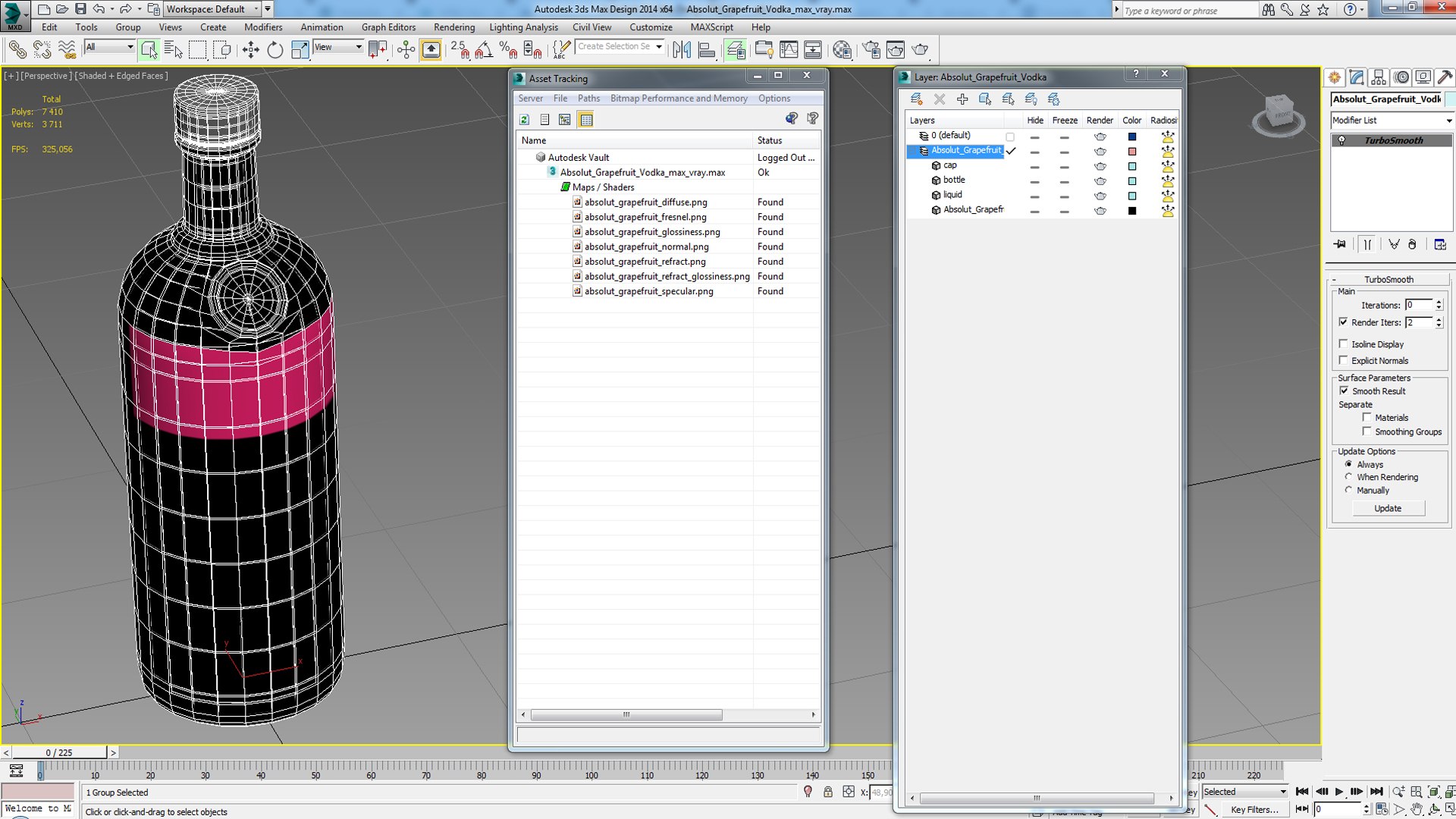 3D grapefruit vodka absolut alcoholic model - TurboSquid 1692978
