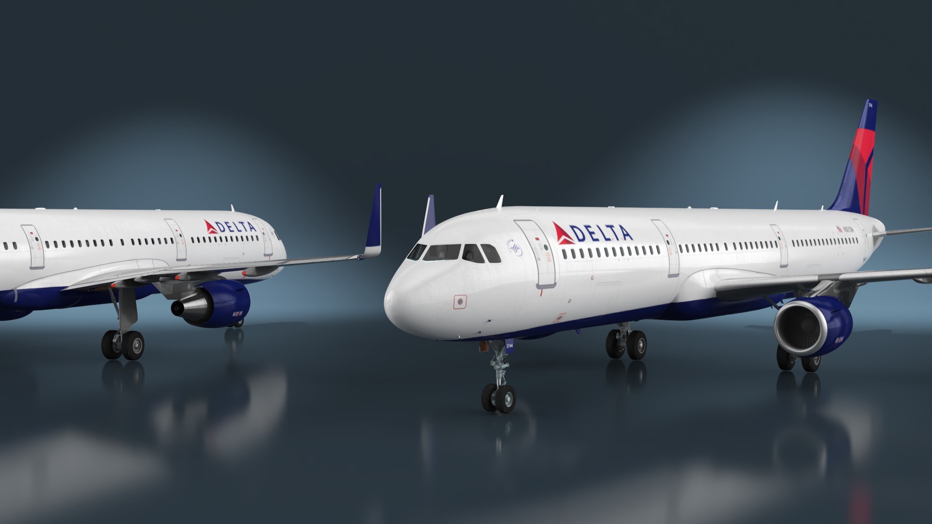 3D Delta Airlines Airbus A321 With Interior And Doors - TurboSquid 2377399