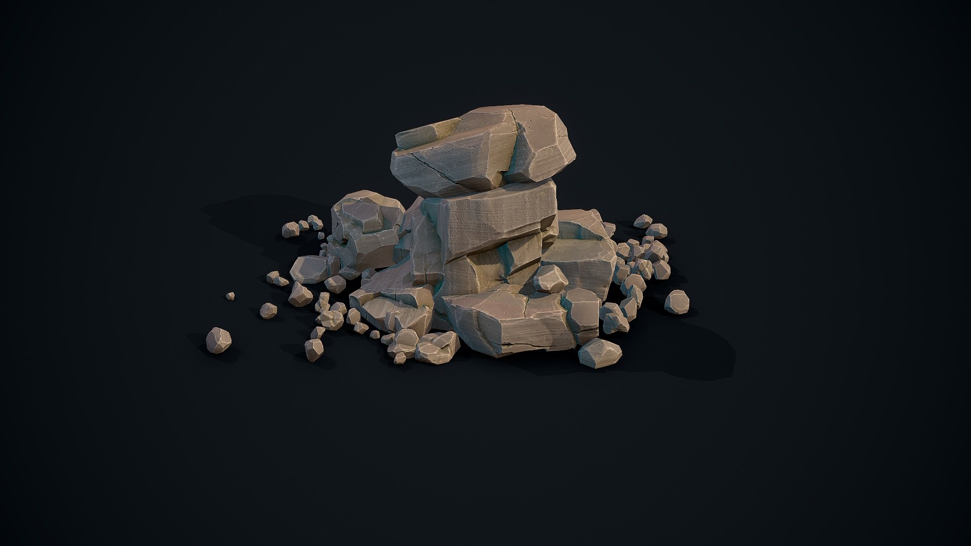 3D Stylized Gray Stone Small - TurboSquid 2135198