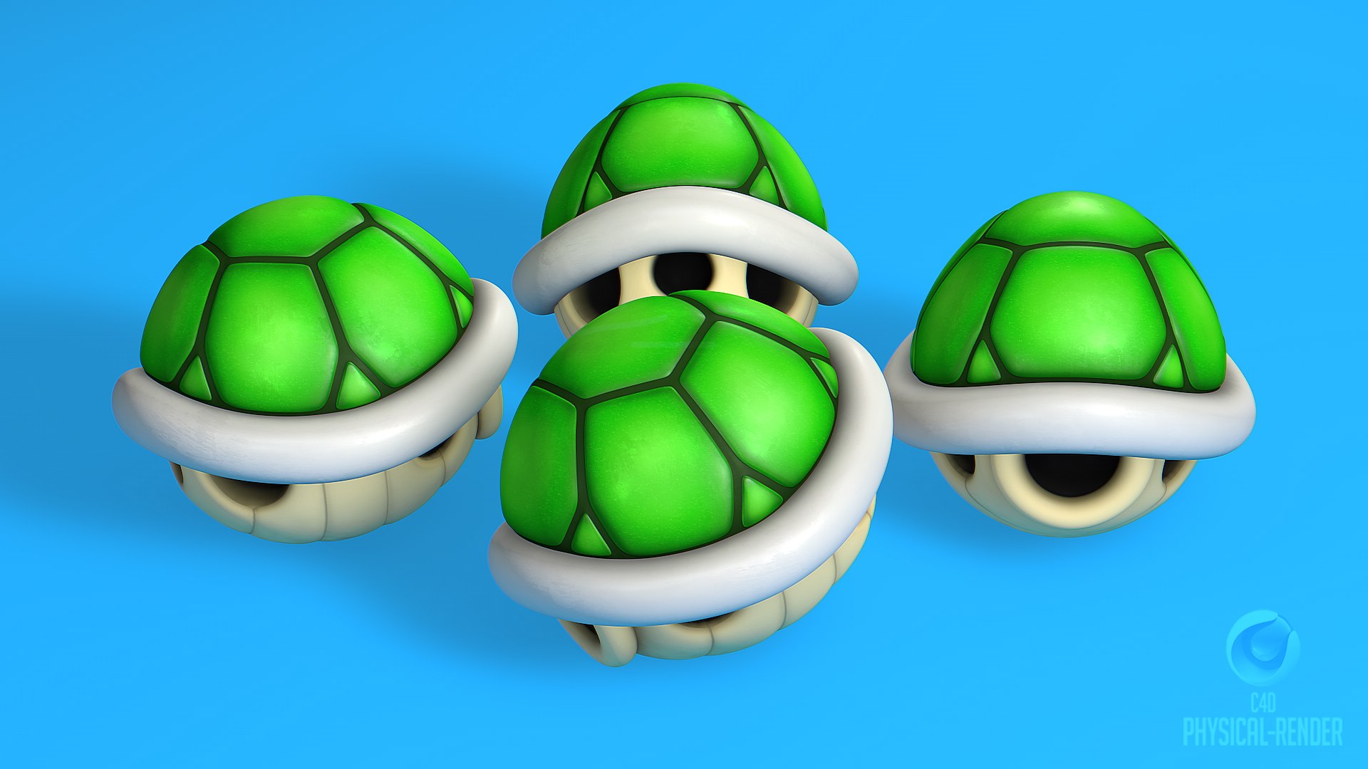 Mario Bros Koopa Shell Green Cinematic 3D Model - TurboSquid 2059829
