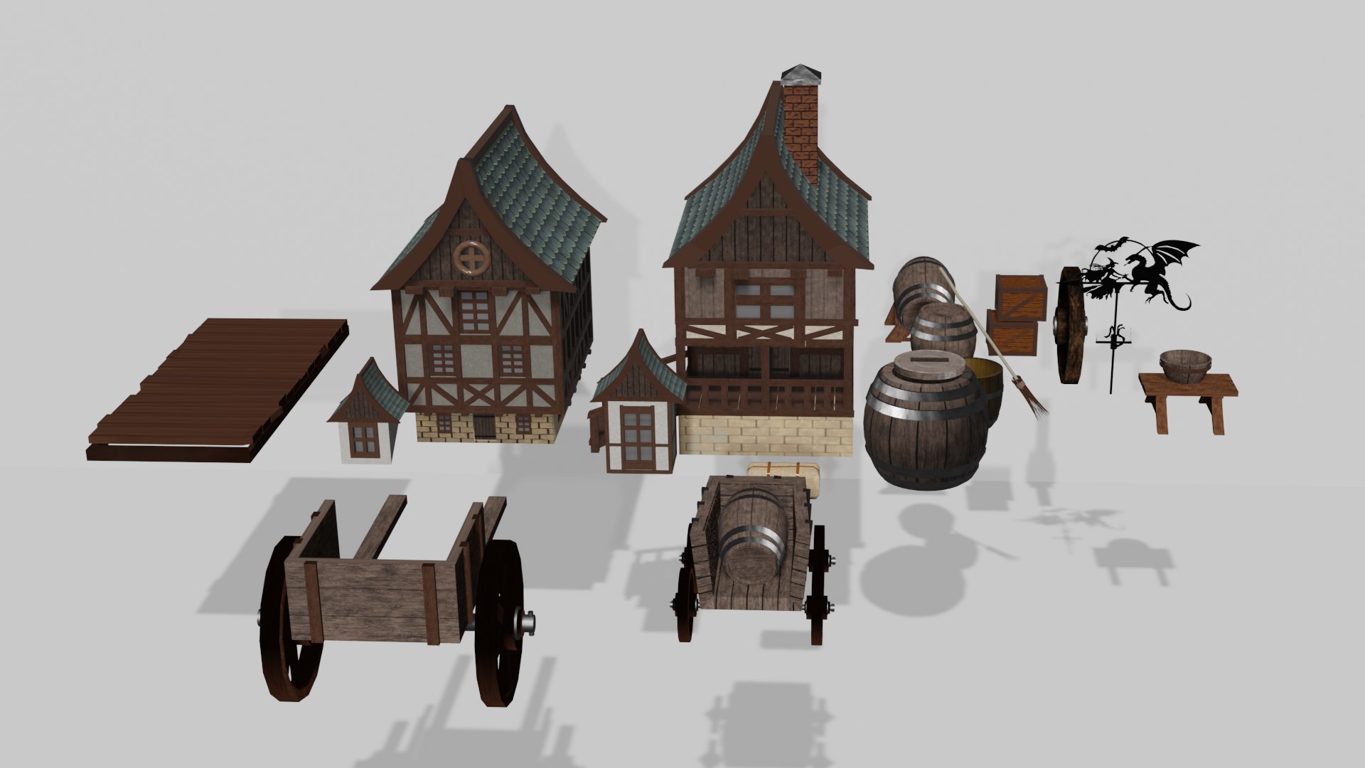 Stylized Medival Village 3D Model - TurboSquid 1970971