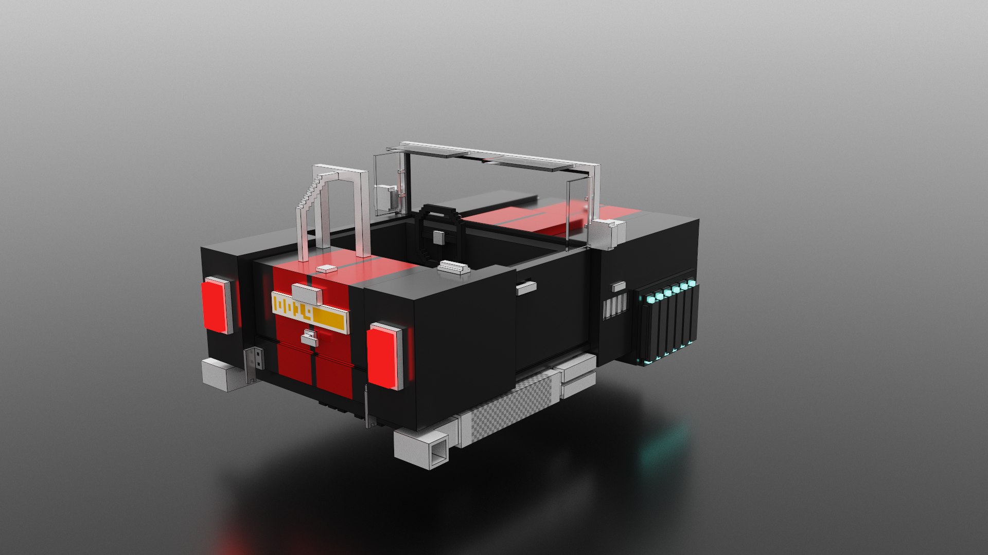 3D Voxel 3D Model 0019 Cute Flying Car Model - TurboSquid 1991037