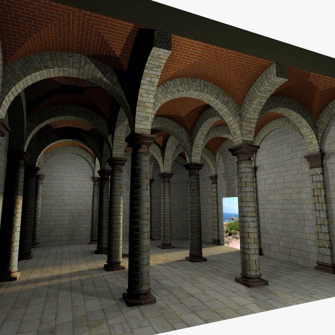 3d Romanic Vaulting Column Spacings Model
