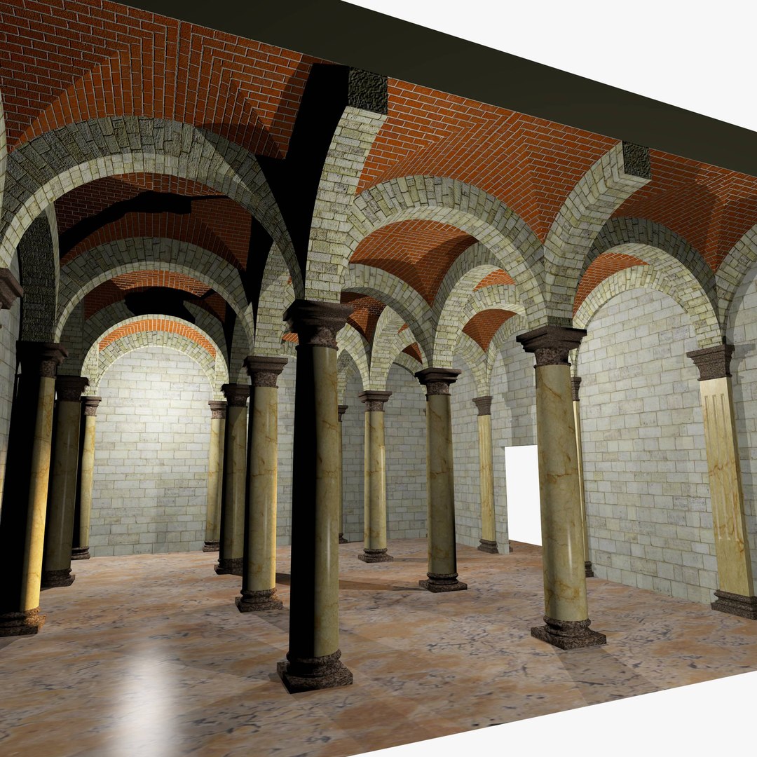 3d Romanic Vaulting Column Spacings Model