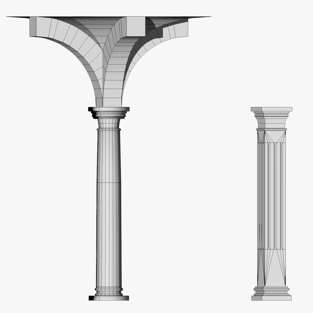 3d Romanic Vaulting Column Spacings Model