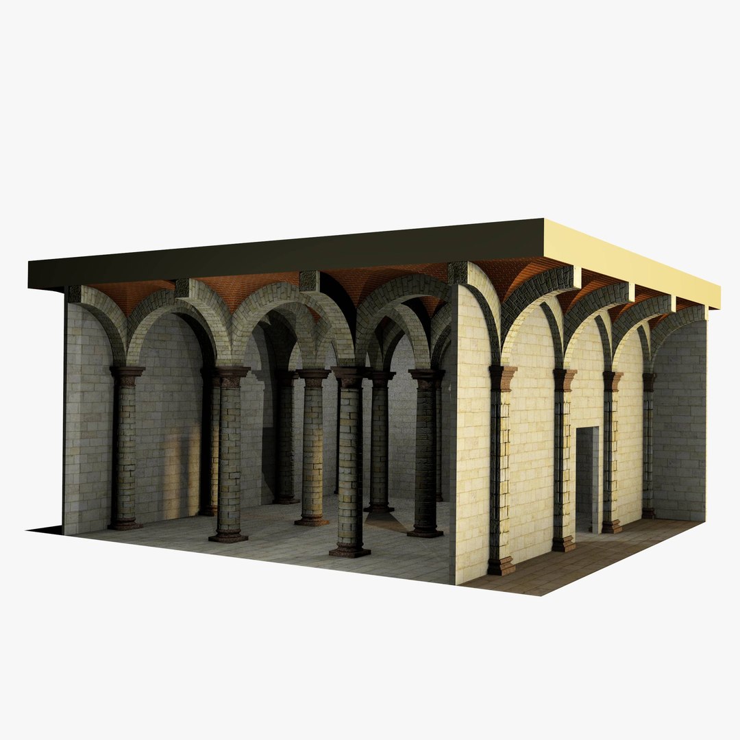 3d Romanic Vaulting Column Spacings Model