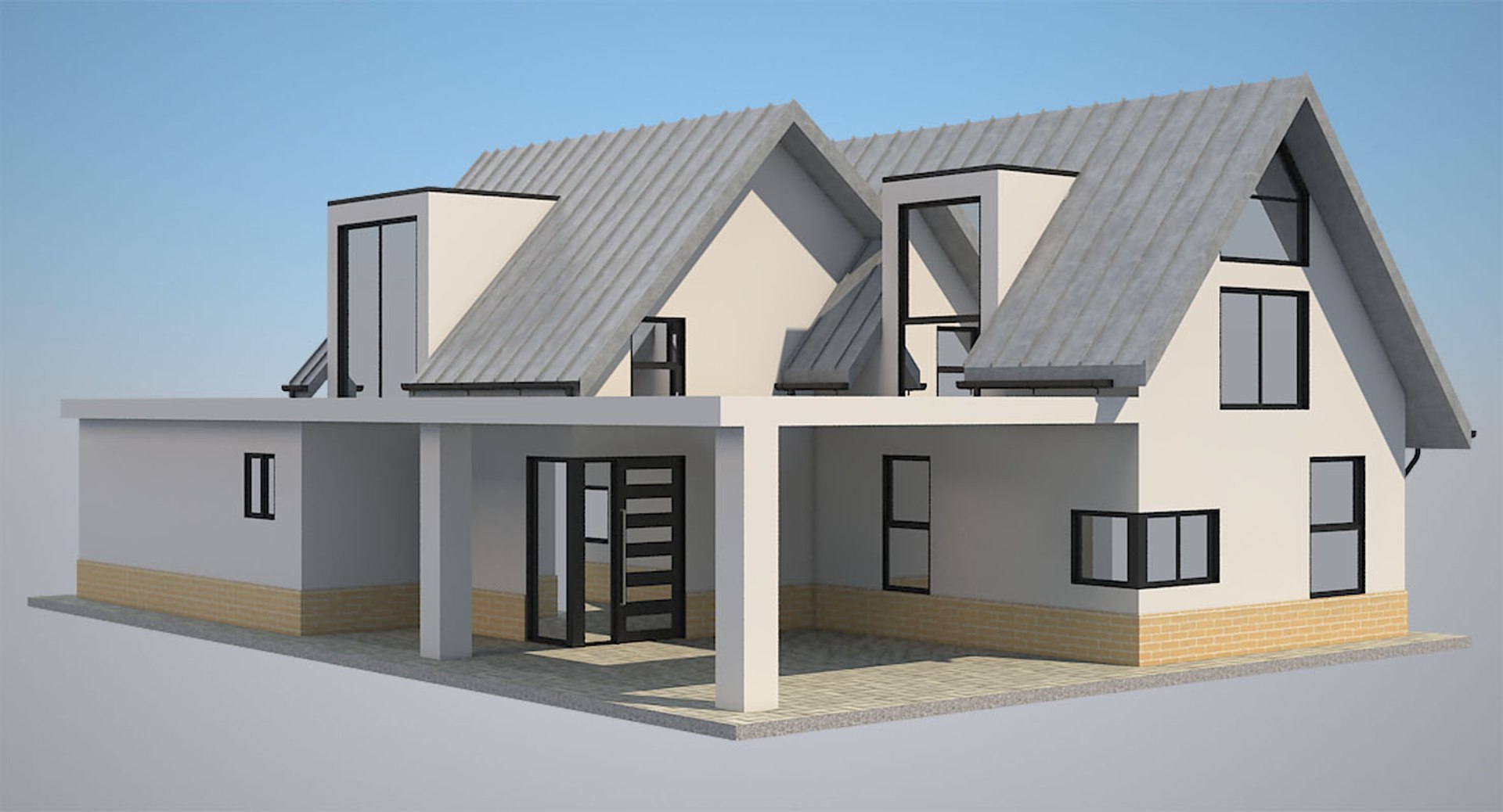 Modern Barn House 3 Model - TurboSquid 1381549