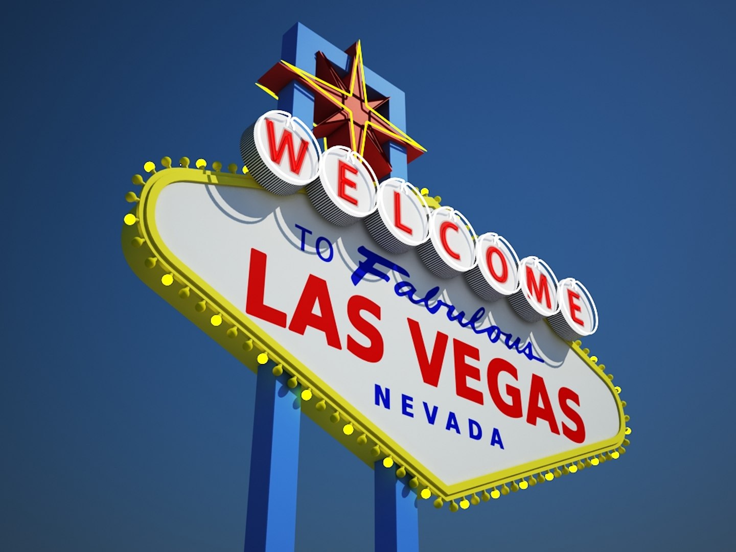 Las Vegas Welcome Sign 3d Model