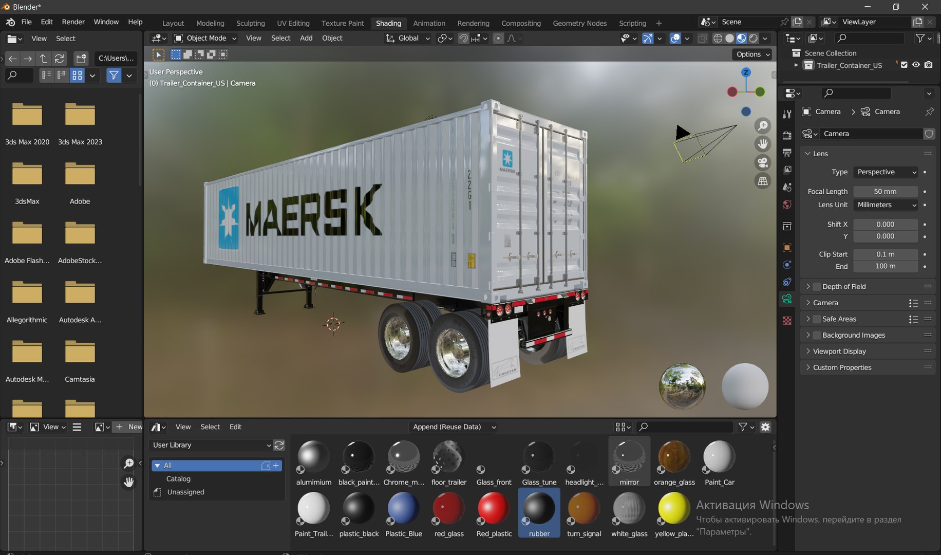 3d Semi Trailer Container