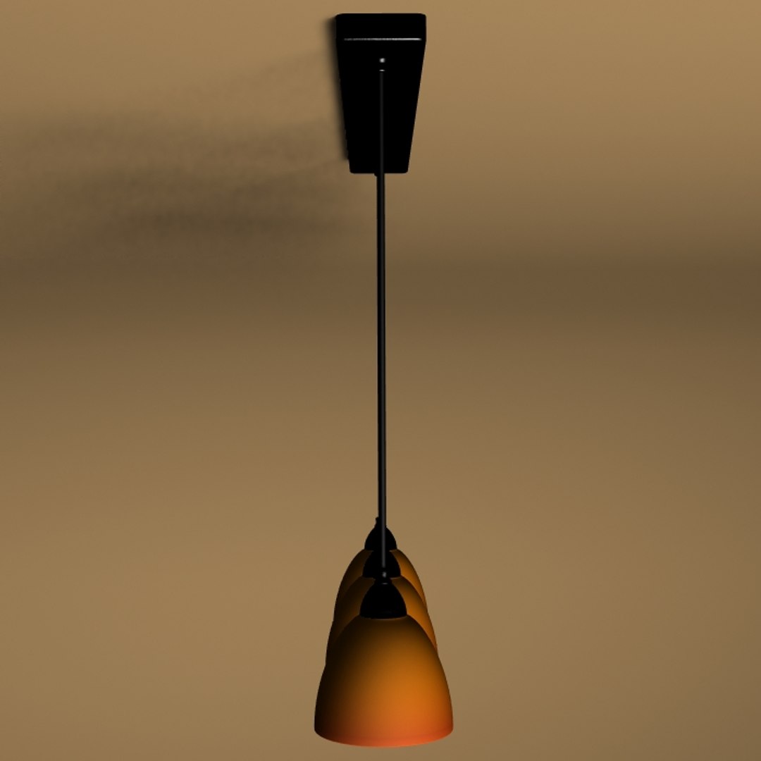 3-light Black Pendant Ceiling Light 3d Model