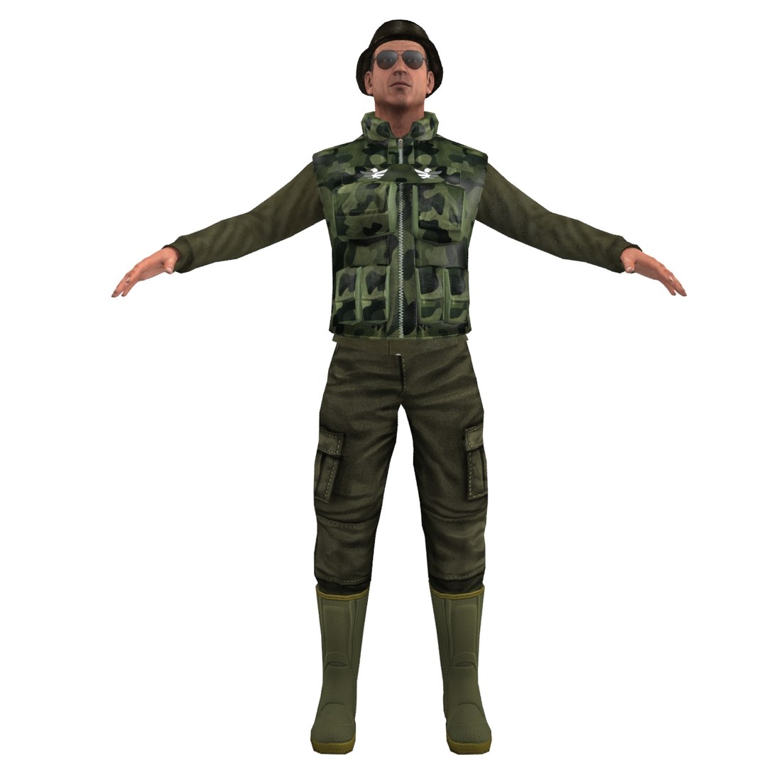 3d rigged fisherman 4 model