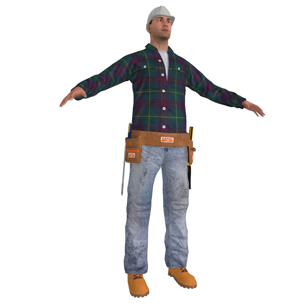 3d model worker man