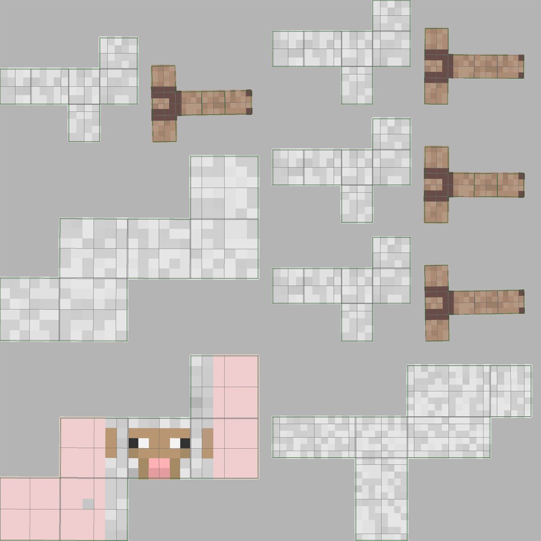 3d minecraft sheep model