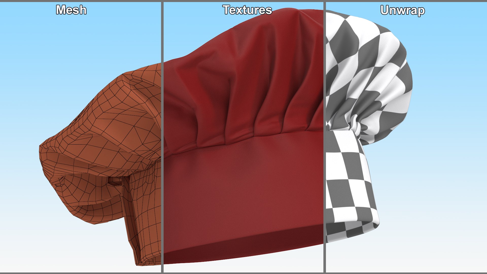 Red Chef Hat 3D Model - TurboSquid 2256288