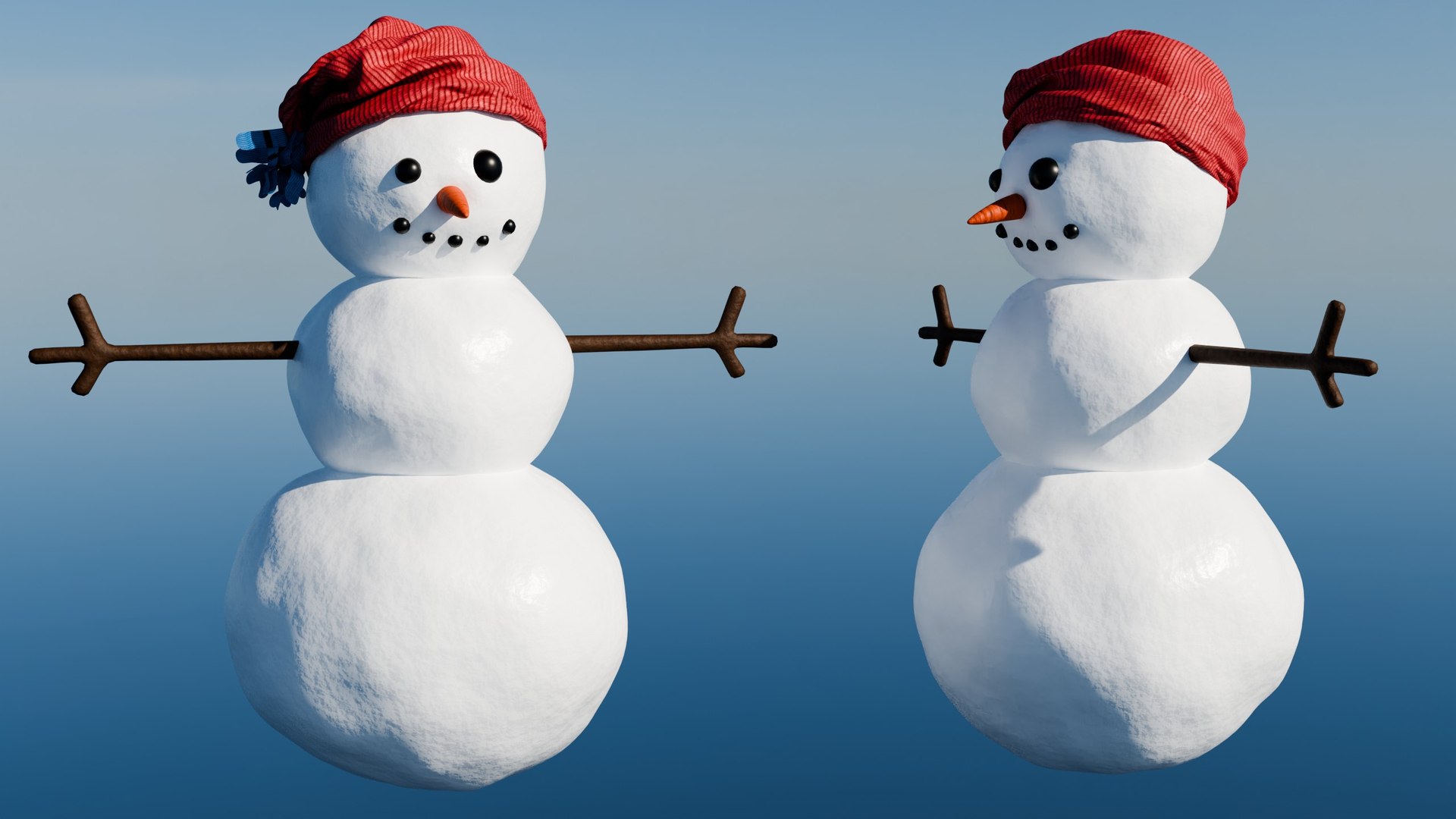 3D Stylized Snowman - Blender Rigged Baked - TurboSquid 2318574